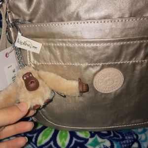 Kipling | Bags | Kipling Metallic Gold Crossbody | Poshmark